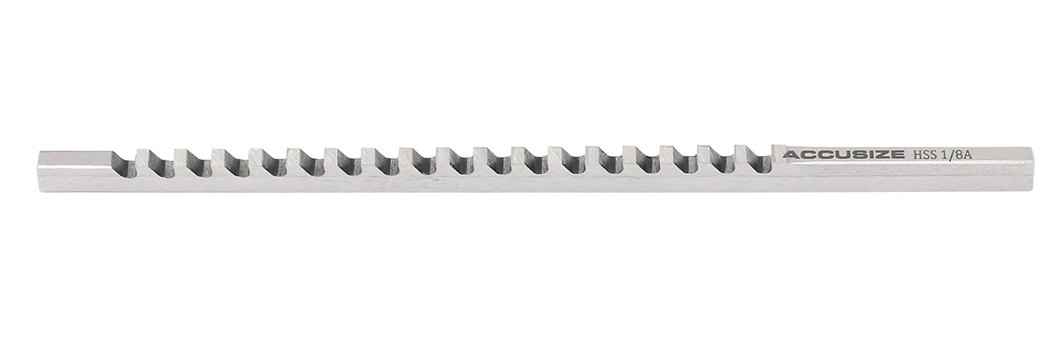 Accusize Industrial Tools 1/8 inch, Style A High Speed Steel Keyway Broach, 5000-0006