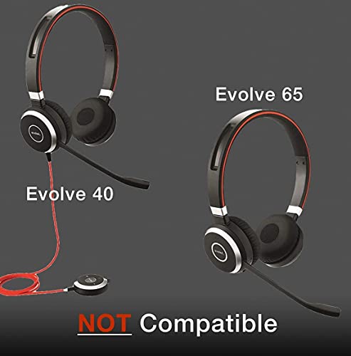 Ear Cushions Pads for Jabra Evolve2 65, Elite 45h, Evolve2 40, Bluetooth and Corded USB Headsets, Global Teck 2pk Replacement Spare Leatherette Ear Cushion (2-Pack Ear Cushions)