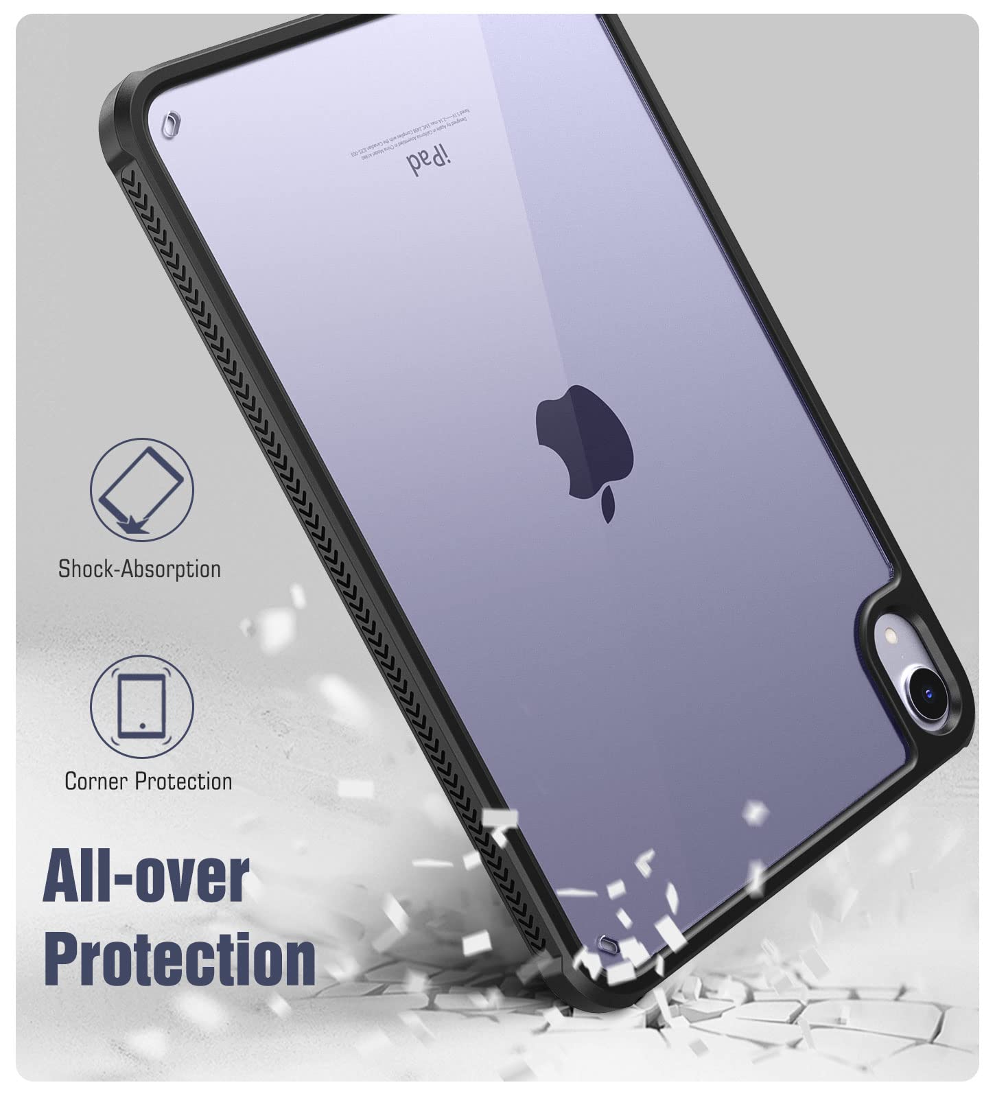 TiMOVO Case for iPad Mini 7 2024 (A17 Pro) / iPad Mini 6 2021, iPad Mini 7th/6th Generation Case 8.3 inch, Ultra Slim Clear Shock Absorbant Flexible TPU Edge Case, Support Apple Pencil Pro - Black
