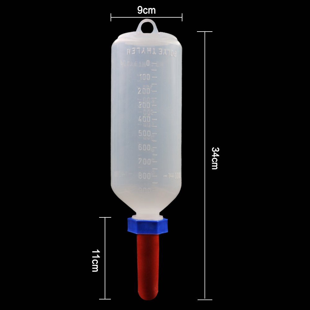 Calf Milk Feeder Bottle with Nipple Sheep Lamb Bottle Holder 1 Quart Screw Set Milking Feeding Replacement