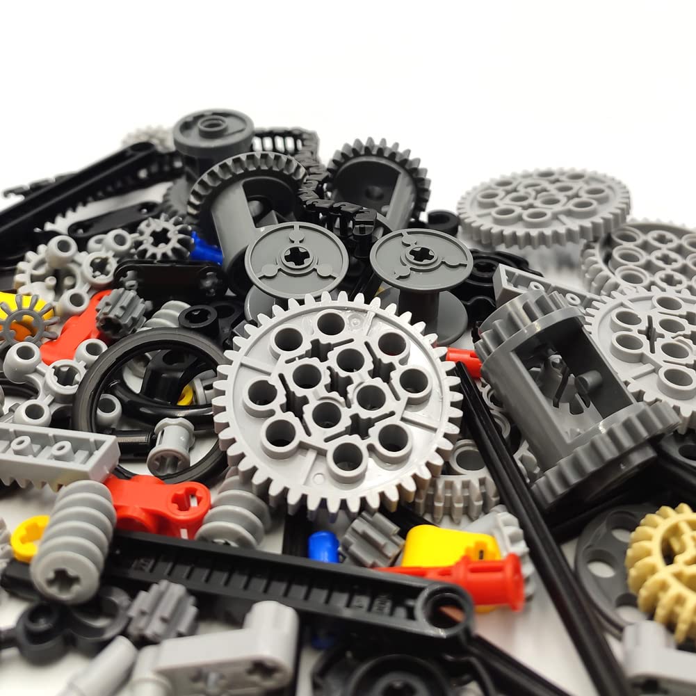 116 pcs Technical Gears Axle Pin Connectors - Wheels Connectors Rack Gear Car Building Brick Accessories Pieces Sets Compatible with Mindstorms Building Bricks Block Technical Toys (116 TECH PARTS)