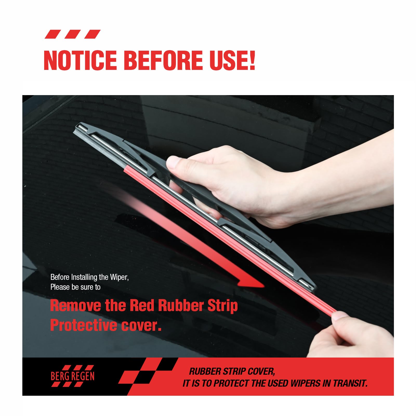 12" (A300H) Rear Wiper Blade Replacement for Kia Niro 2020 2019 2018 2017 /Jaguar F-Pace 2020 2019 2018 2017 Back Windshield Wiper Blade-Part of 2
