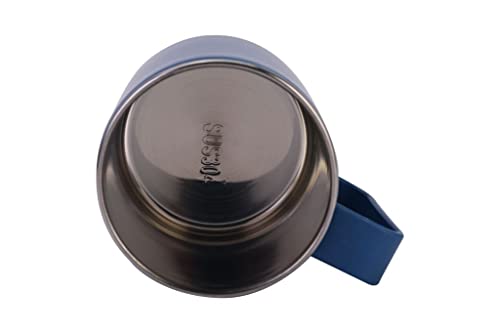 16oz mug cup, with lid and handle to prevent spills or splashes, stainless steel liner, insulated double vacuum design, suitable for storing hot and cold coffee and drinks,navy blue.