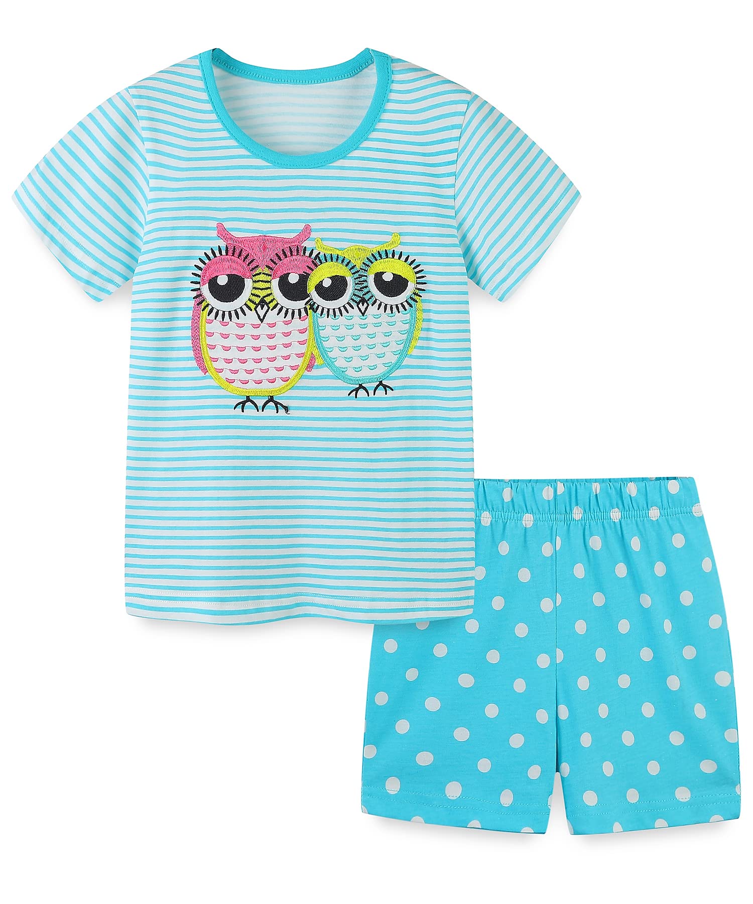 Baby Girls Summer Clothes,Cotton Watermelon Short Sleeve T-shirt and Shorts Outfit Set Raspberry 2t