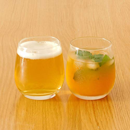 12 Ounce Stemless Wine Glasses/Whiskey Glasses/Beverage Glasses, Set of 4 Great For Drinking Wine, Whiskey or Juice, Versatile Glass Cups/Glassware Sets/Glass Tumblers