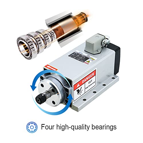 110V Spindle Motor Kit,2.2Kw Spindle Motor 24000Rpm 400Hz ,VFD Variable Frequency Drive ,13 pcs ER20 Collets (1-13mm)for CNC Router Engraving Milling Machine