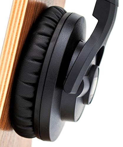Earpadz Replacement for KRK KNS6400 Headphones Ear Pads, Protein Leather Headphone Cushions (Midnight, Black, 1 Pair)