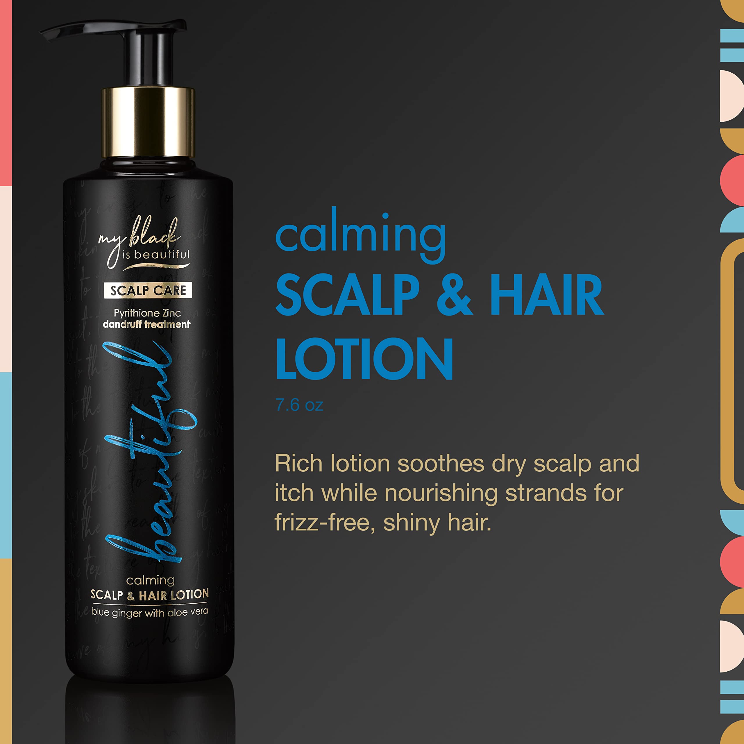 My Black is Beautiful Calming Scalp & Hair Lotion Treatment for Dry Scalp and Damaged Hair, Blue Ginger and Mint, 7.6 fl oz