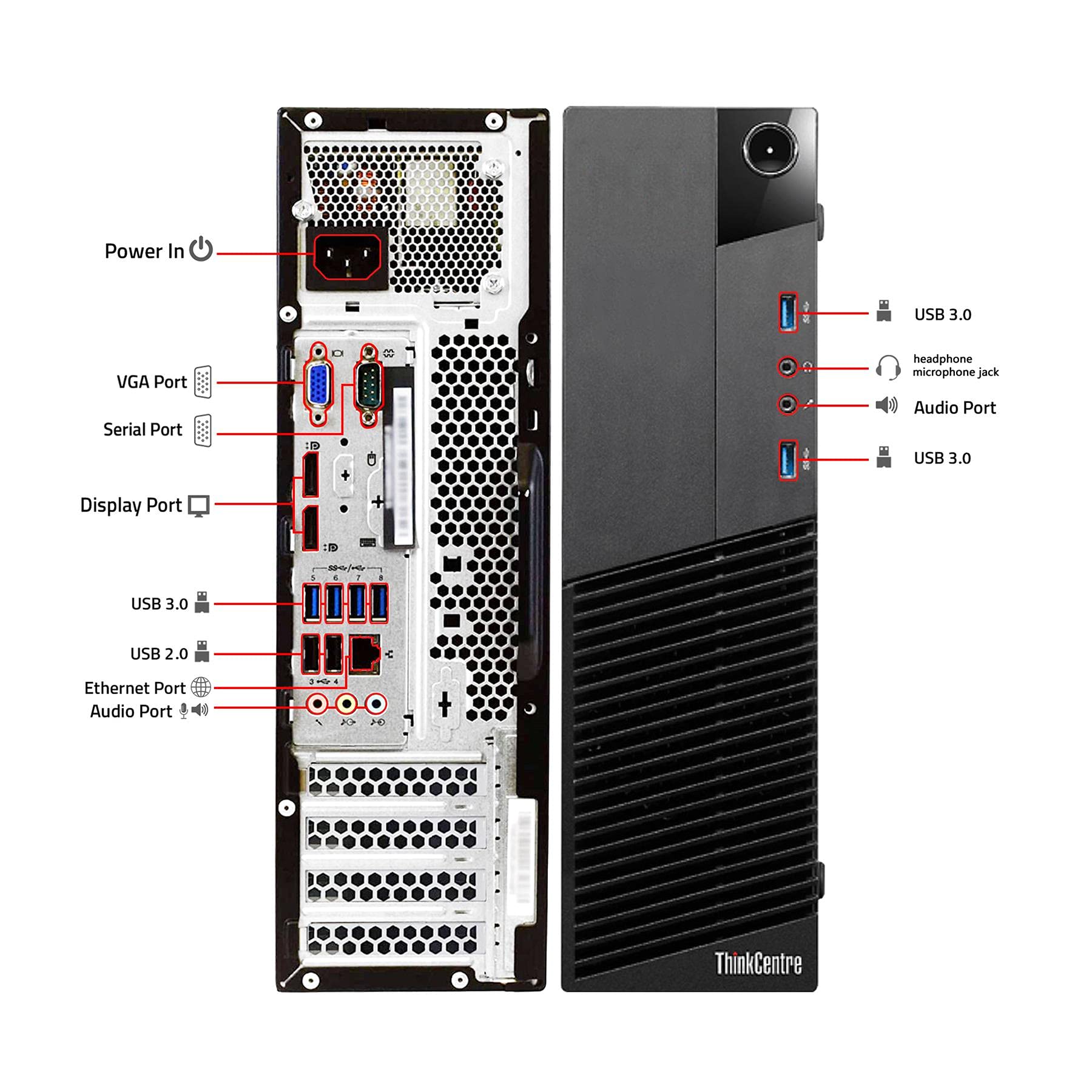 Lenovo M93p Desktop Computer SFF - Quad Core Intel i5 4th Gen - 4570 Upto 3.6 GHz, 16GB RAM, 256GB SSD, HDMI, GeForce GT 1030, Keyboard, Mouse, WiFi, Windows 10 Home (64-bit) (Renewed)