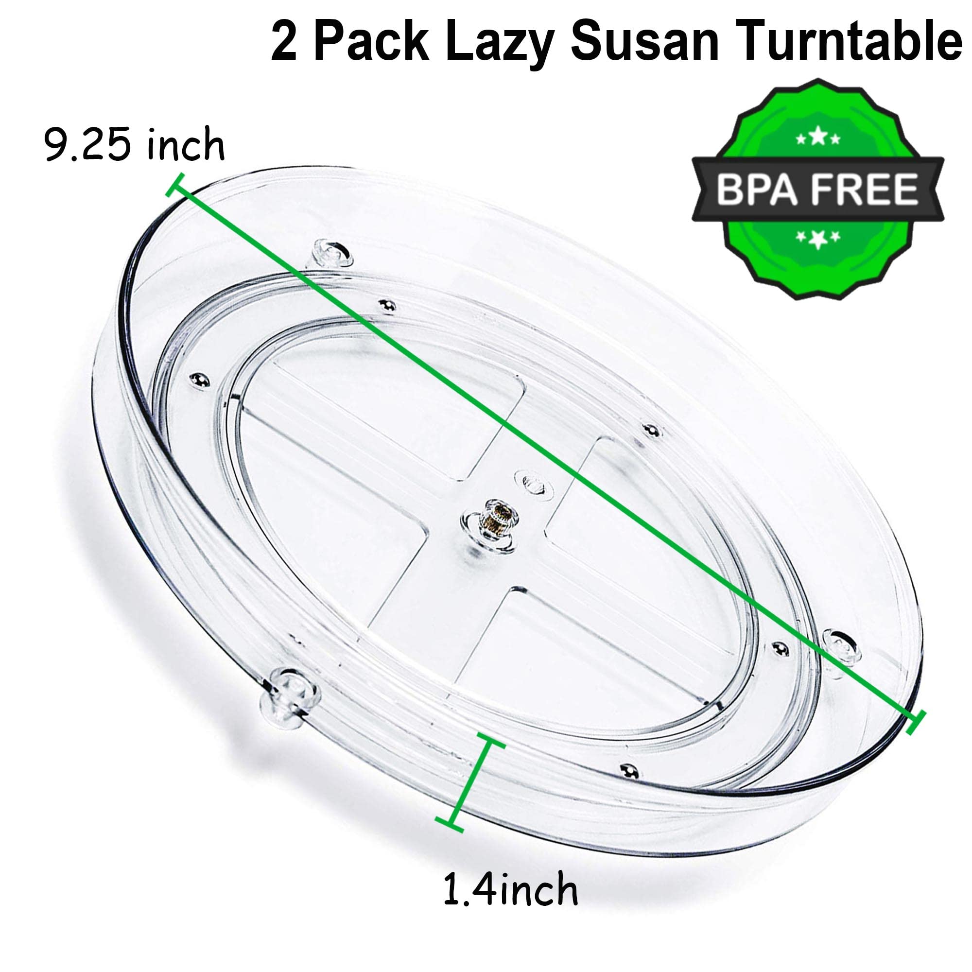 10.6inch 2 Tier Lazy Susan Organizer and 9.26inch 2 Pack Lazy Susan Tray