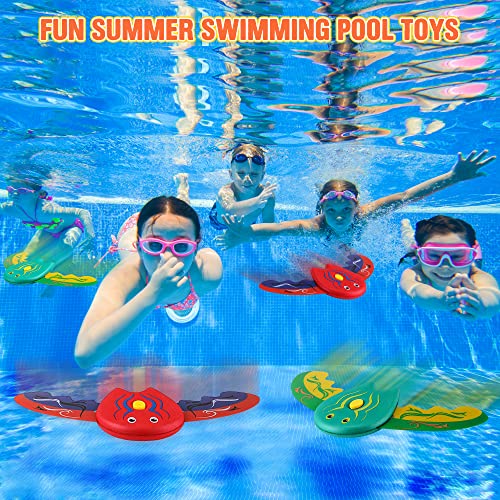 2 Pack Stingray Underwater Glider, Swimming Diving Pool Toys, Adjustable Fins, Self-propelled, Fun Water Games for Little Ones and Adult