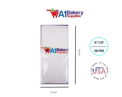A1 Bakery Supplies Acid-Free White Tissue Paper 15 x 20, Pack of 100 Sheets