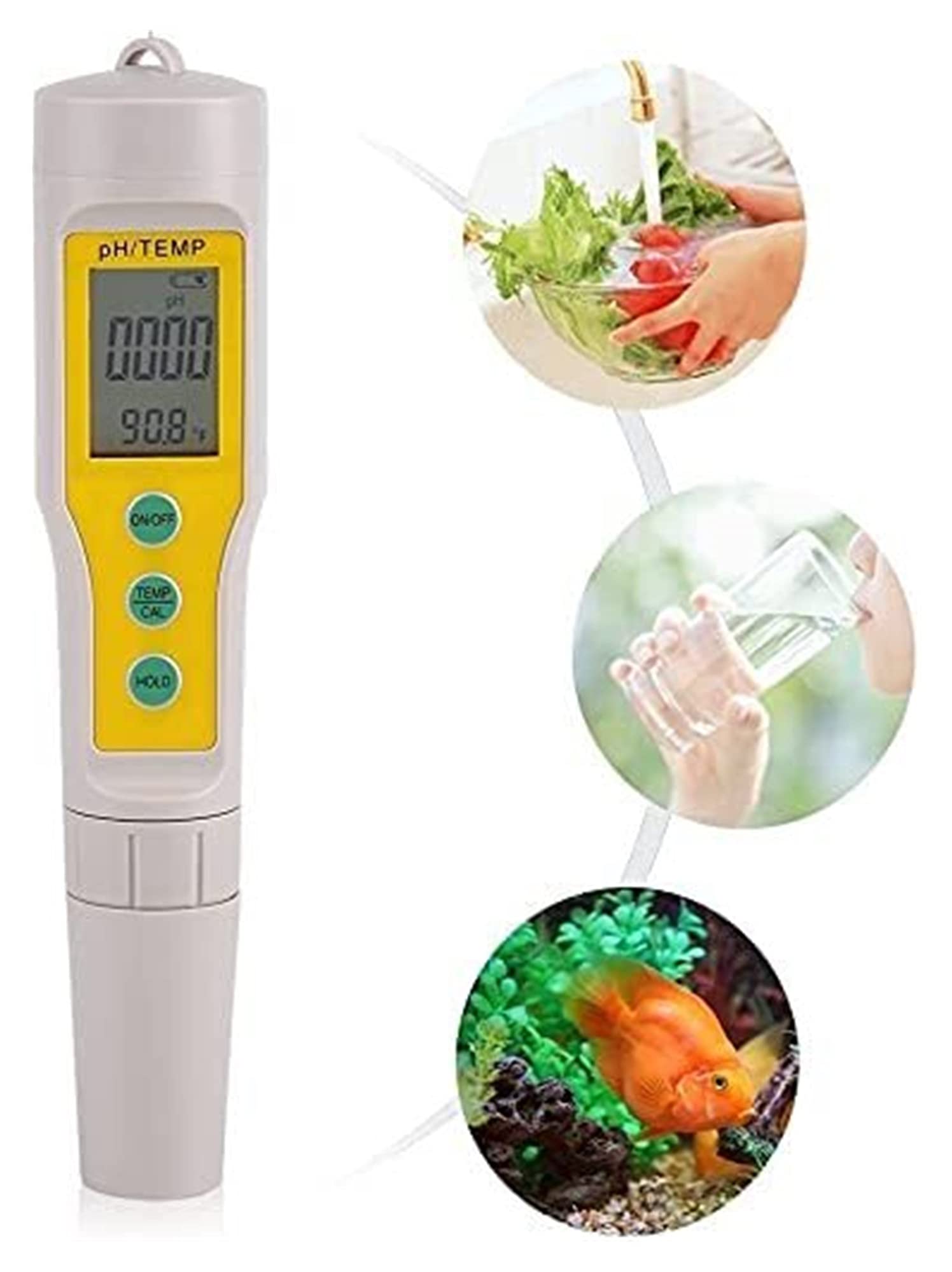 YUESFZ Precise Digital PH Meter, LCD High Accuracy PH Meter Pool Water Aquarium Quality Wine Tester Pen Analyzer Practical Water Quality Detector