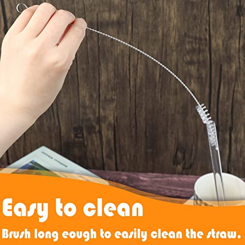 10PCS Replacement Straws for Stanley 20/30/40oz Travel Tumbler, Reusable Plastic Straws with Cleaning Brush, for Stanley Quencher Adventure, 40 oz Water Jug Accessories (30cm / 11.8inch Long)