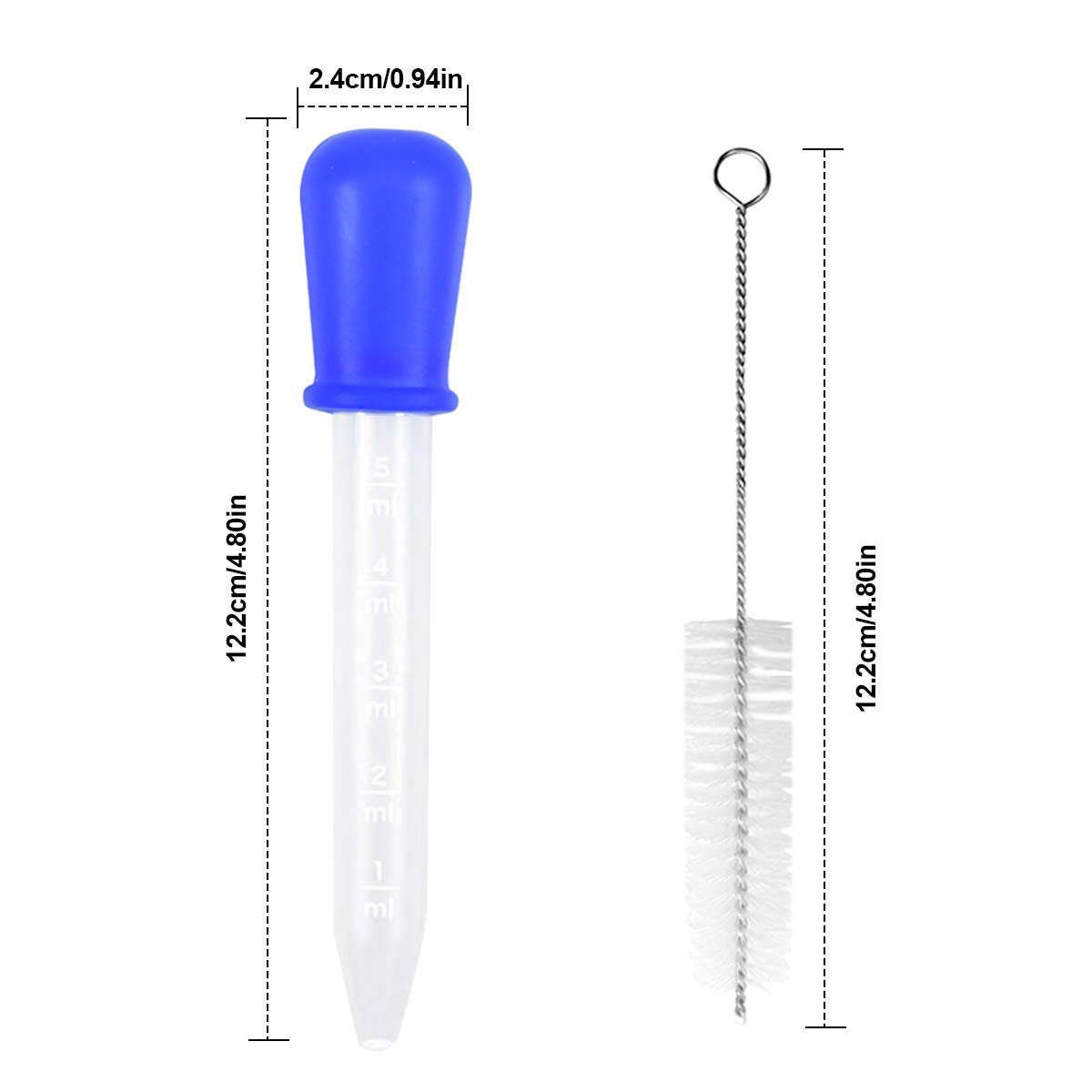 10 Pcs Liquid Droppers Pipettes with 1 Cleaning Brush, 5ML Silicone and Plastic Eyedropper Transfer Pipette with Scale for Children Kids Medicine Science Candy Gummy Molds Crafts (Multicolour)