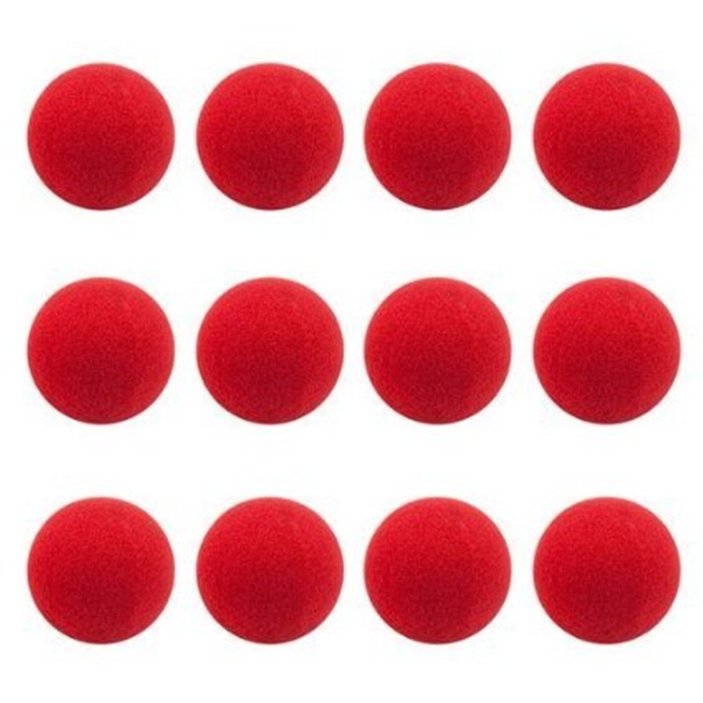 12Pcs Red Foam Clown Noses for Party Halloween Costume Supplies