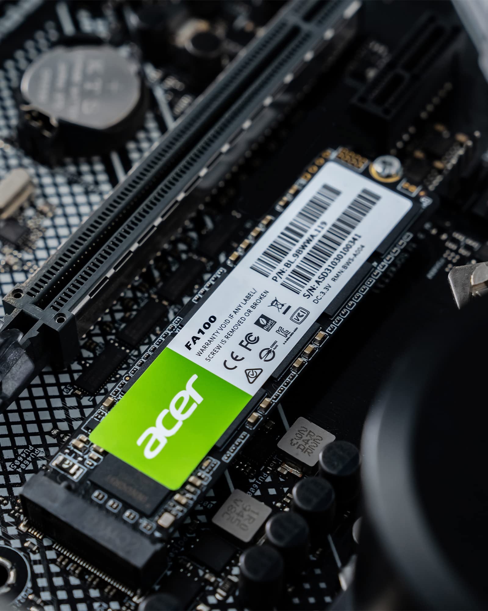 acer FA100 1TB M.2 SSD 2280 NVMe Gen3 x4 Internal Solid State Drive, Up to 8 Gb/s, Storage for PC and Laptops - BL.9BWWA.120