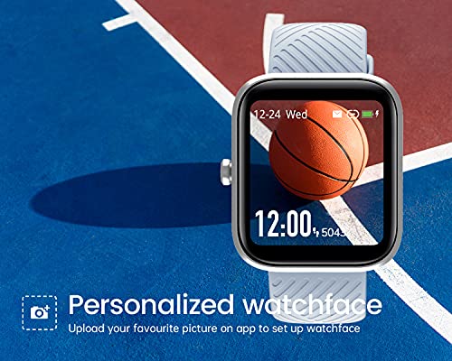 Smart Watch for Android Phones Samsung iOS Compatible Smart Watch with Heart Rate Sleep Blood Oxygen Monitor Step Counter, IP68 Waterproof Touch Screen for Men Women Silver