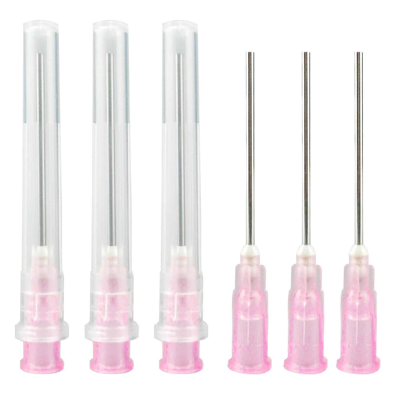 100Pack-18ga 1.5inch(38mm)Dispensing Blunt Needles,Individual Package of Injection Syringe Accessories with Luer Lock,Suitable for Refilling Liquid, Inks,Livestock and Industry