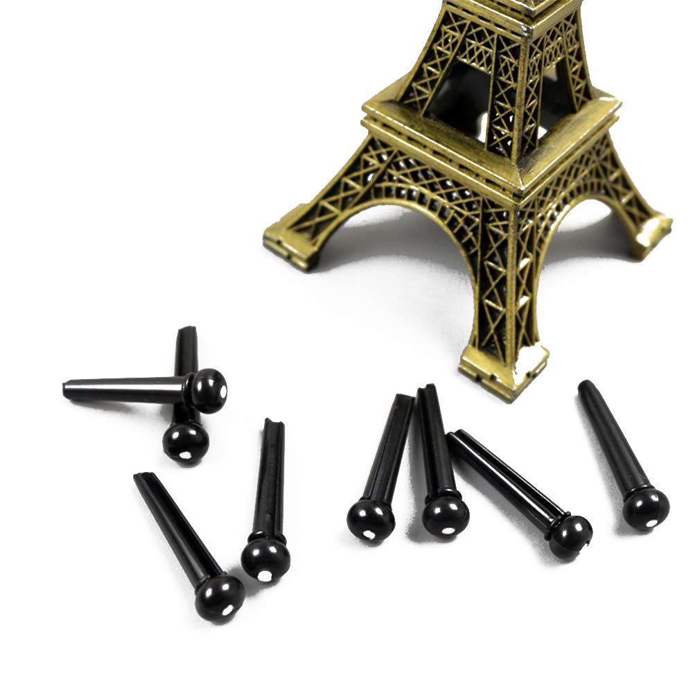 24pcs Acoustic Guitar Bridge Pins Pegs with 1pc Bridge Pin Puller Remover, Ivory & Black-Jinlop
