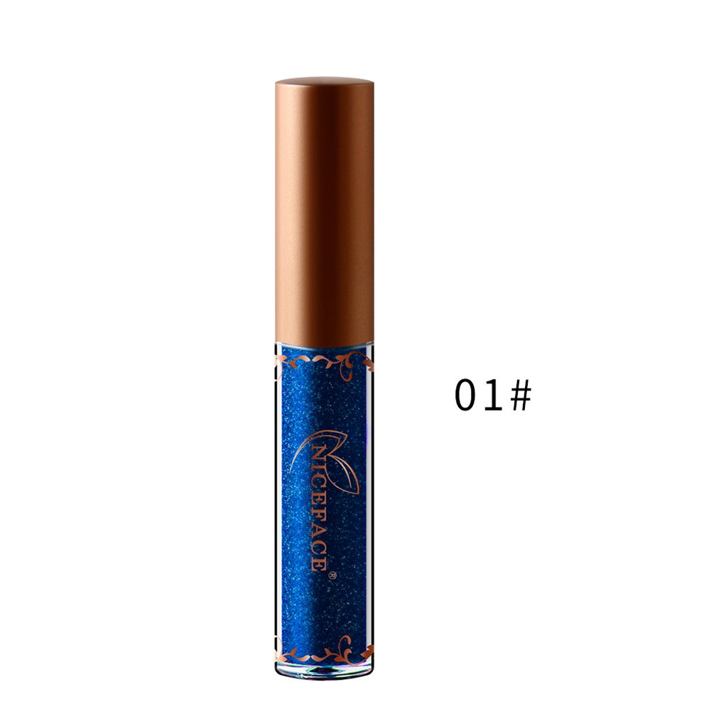 12 Colors Glitter Diamond Eyeliner Liquid Shining Metallic Eyeliner Eye Makeup (Blue#01)