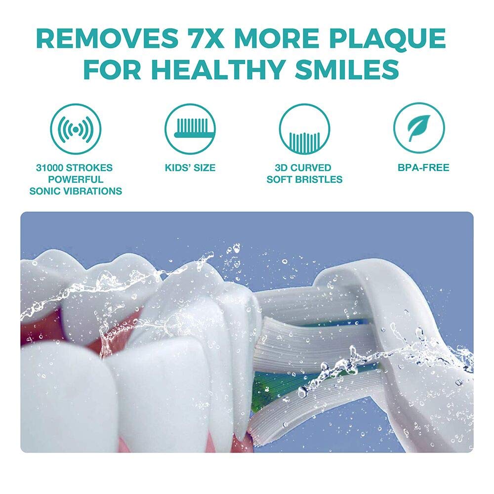 Vekkia Kids Electric Toothbrush and Replacement Heads Purchased Together Save 10%
