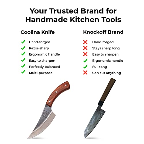 Altomino Handmade Fixed Blade Sharp Knife, 9.6 IN Hand-Forged Thin Knife, Carbon Steel Boning Knife for Meat Cutting, Razor Sharp, Deboning Chicken, Ham, Fish