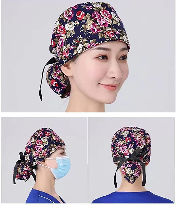 10AGIRL Upgrade Working Cap with Buttons, Adjustable Working Hats Sweatband for Women Men