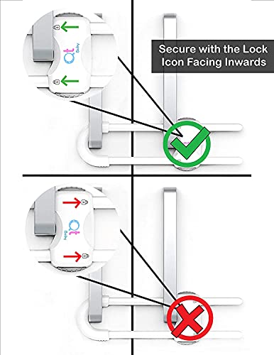 QT BABY Baby Proofing Cabinet Locks | Adjustable U Shaped Baby Safety Latches for Drawers, Fridge, Closet |Modern Baby Proofing Cabinet Lock with Extra Secure Lock Buttons (Pack of 4)