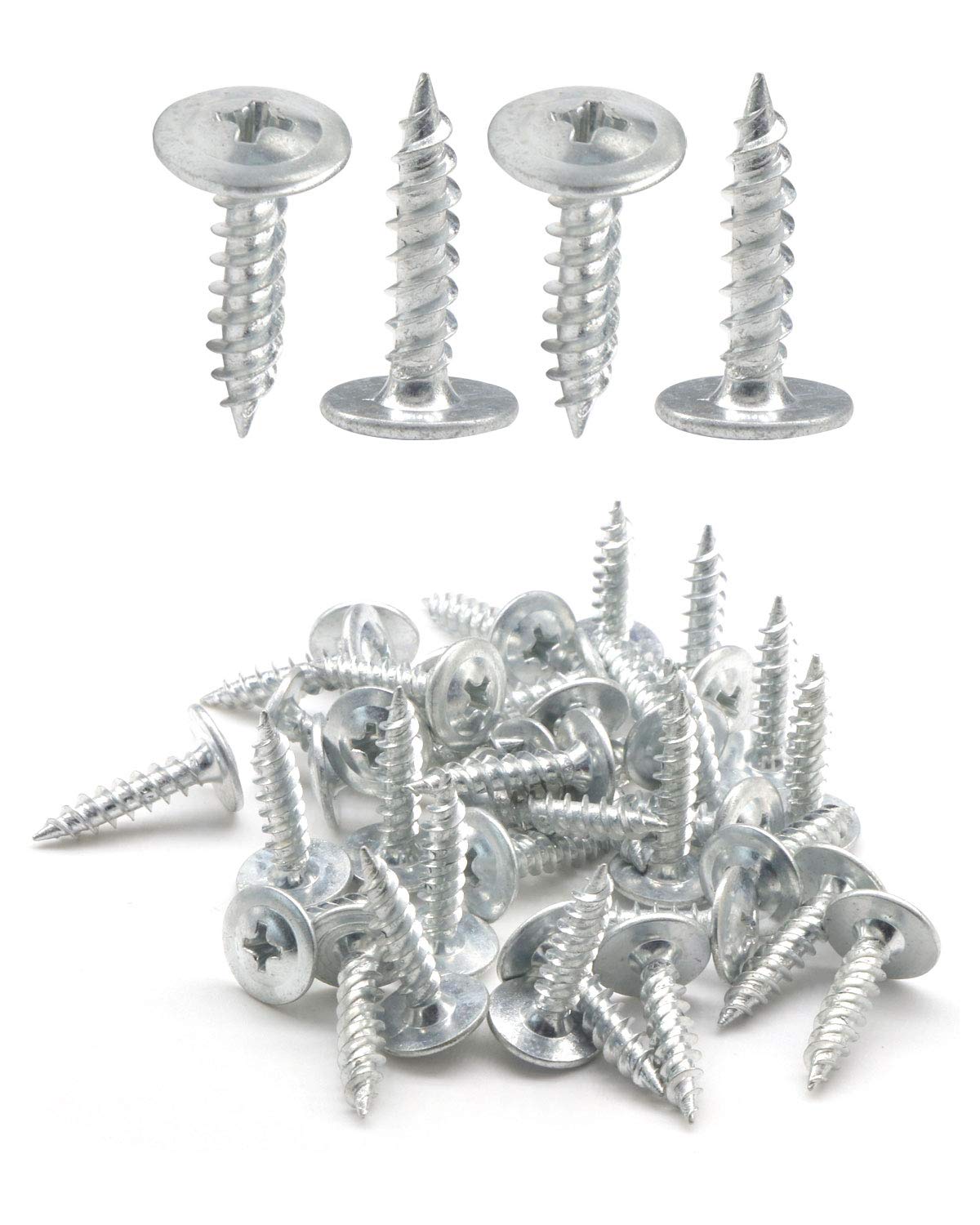 IMScrews 200pcs #8 x 3/4" Truss Head Screws Standard Thread Self Tapping Screws Wood Work MDF Zinc