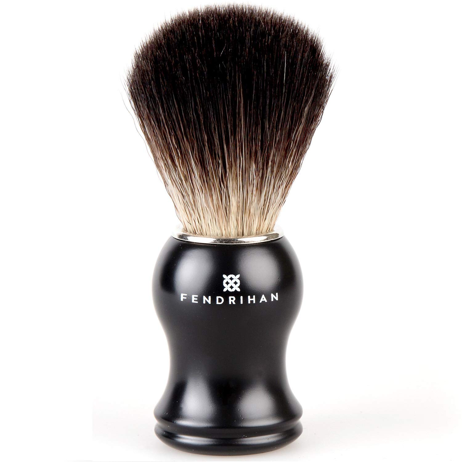 Fendrihan Black Synthetic Shaving Brush with Soft Bristles and Resin Handle