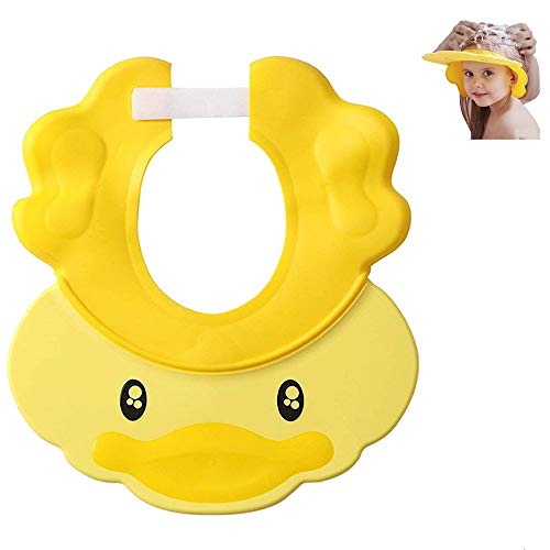 Baby Shower Cap for Kids Bath Visor Adjustable Toddler Shower Cap Multi-Purpose Bathing Cap for Protect Infants Toddler Eyes Ears (Yellow