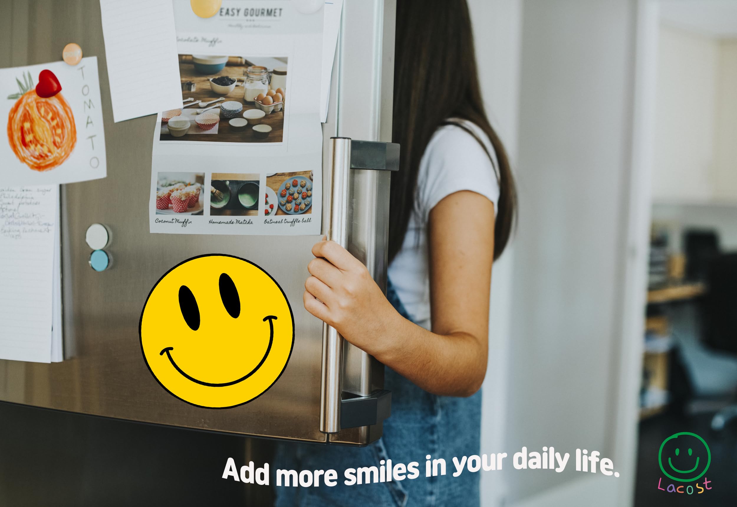 12" Smiley Face Murals Wall Decal Sticker Vinyl Smile Wall Decals Removable Peel and Stick Wall Stickers for Interior Car Window Laptop Luggage Baggage