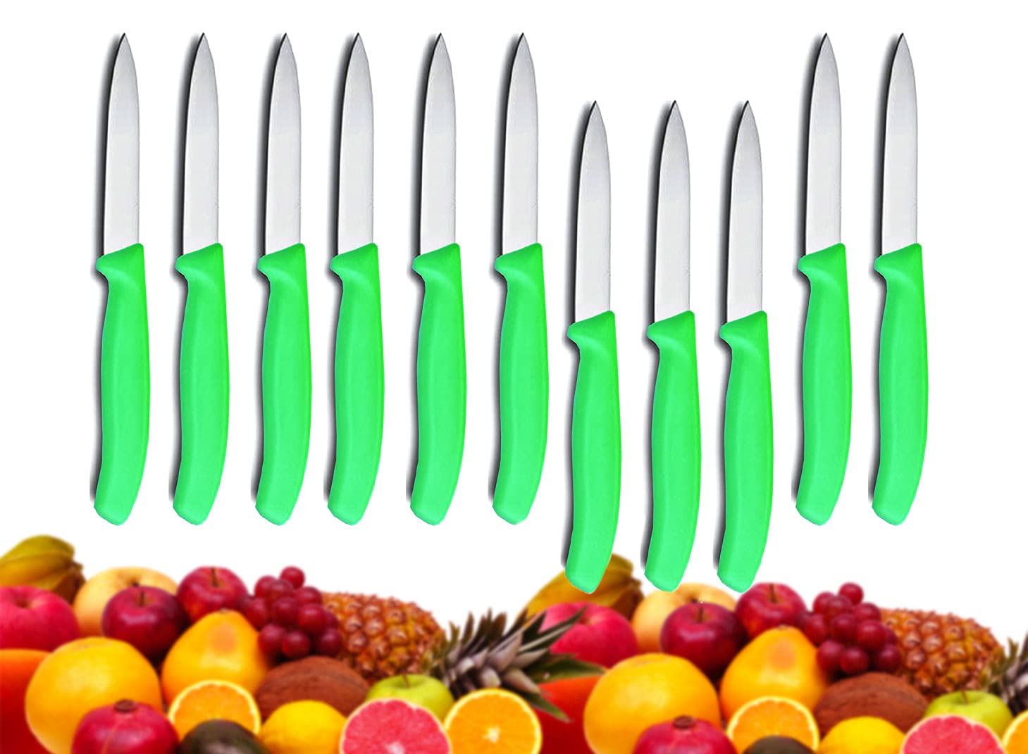KitchenGear 12 Pcs Fruit Paring Knives - Knife Set of 12 - Small Kitchen Fruit Slicing Peeling Vegetable Tomato Knife 3.2" Inch Utility Small Straight Edge Spear Point - Best Gift Set