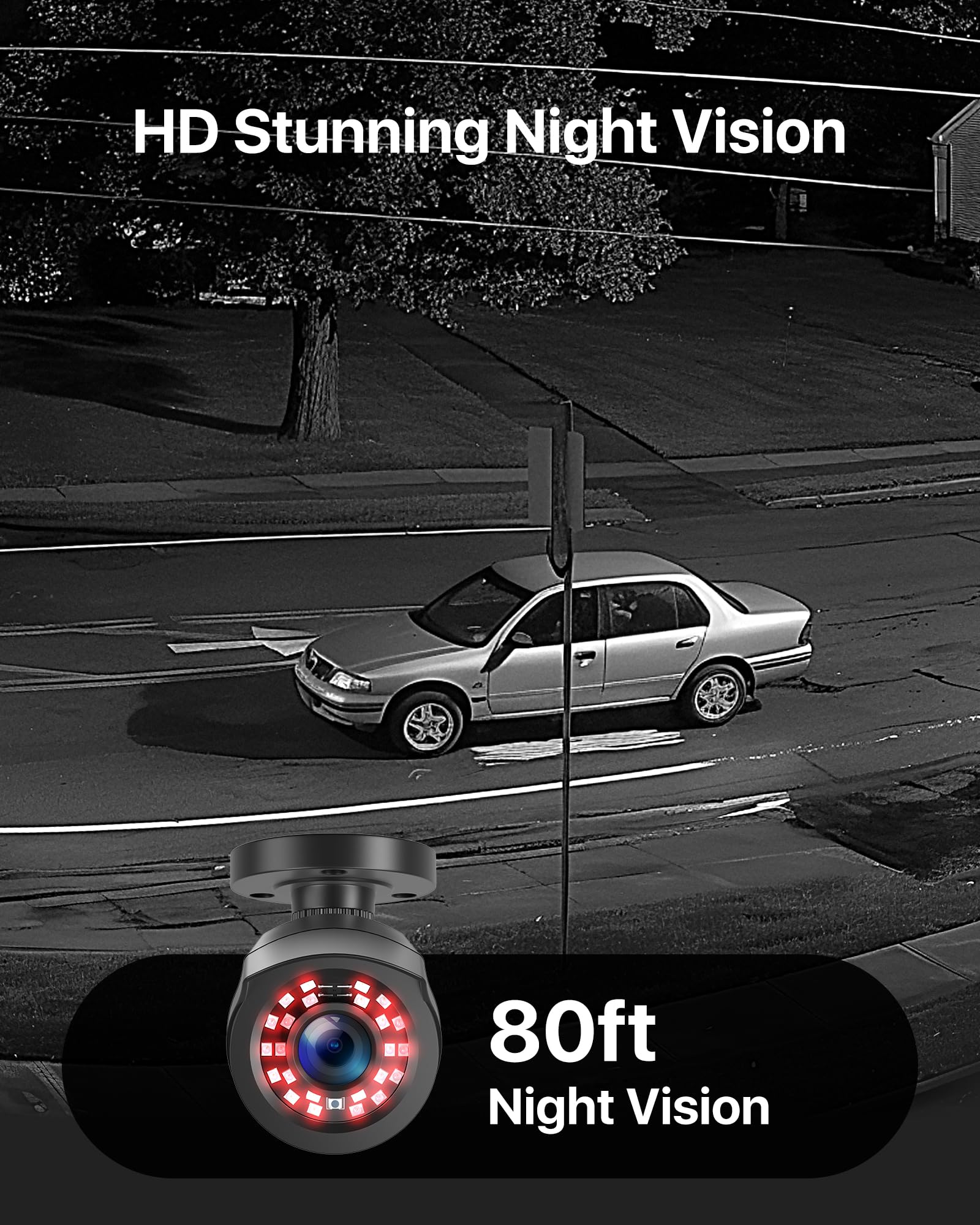 ZOSI 3K Lite 16CH Security Camera System with AI Human Vehicle Detection,Night Vision,8pcs Wired 1080P Outdoor Indoor Weatherproof Cameras,H.265+ 16 Channel CCTV DVR with 2TB HDD for 24/7 Recording