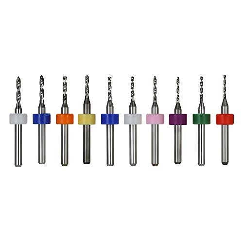 10pcs Tungsten Carbide Micro Drill Bits Set Engraving Tools for PCB Circuit Board 1.1mm-2.0mm