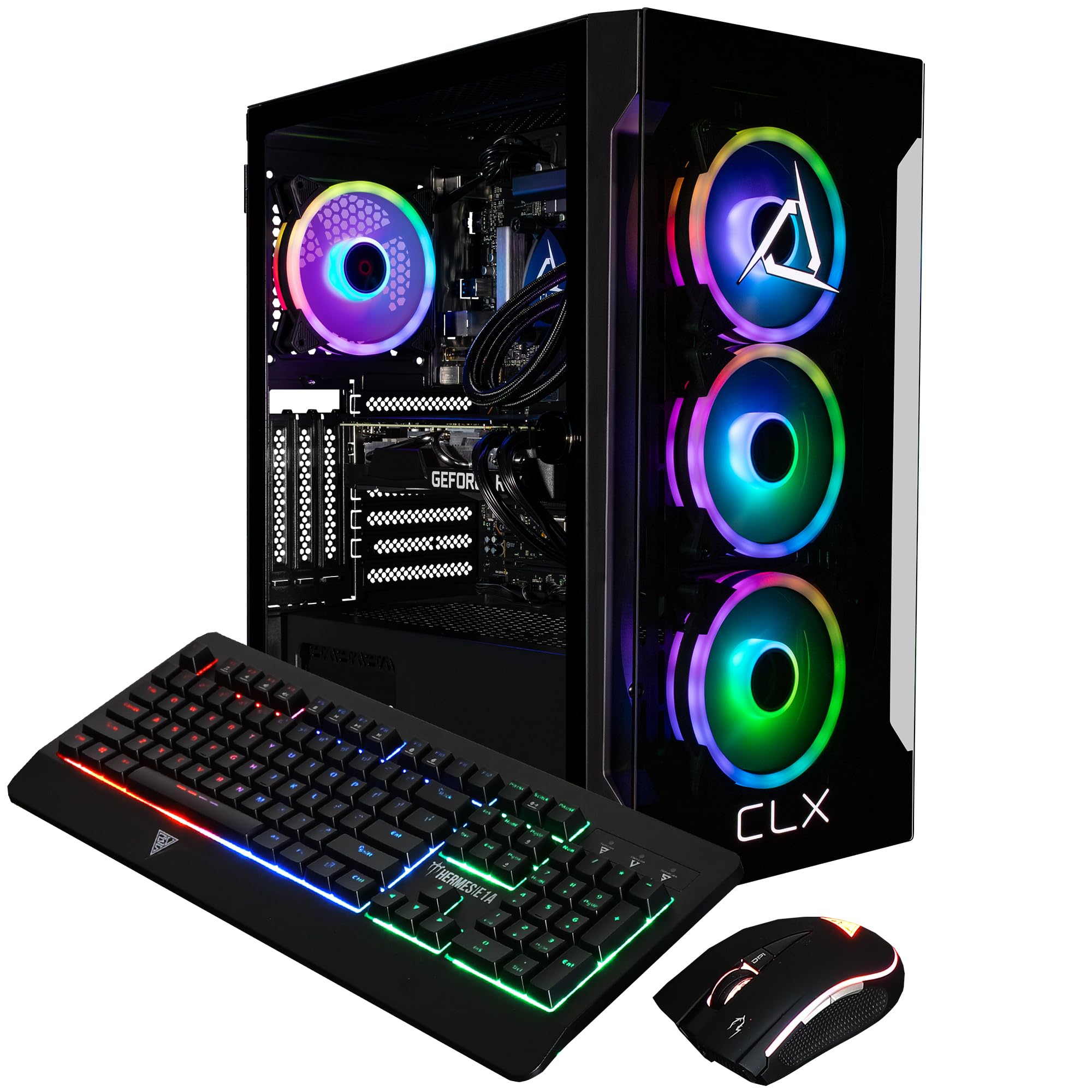 CLX Set Gaming PC - Intel Core i9 12900KF 3.2GHz, GeForce RTX 4060 Ti, 1TB NVMe M.2 SSD, 4TB HDD, 32GB DDR4 RGB Memory, 240mm AIO, Windows 11 Home, Black