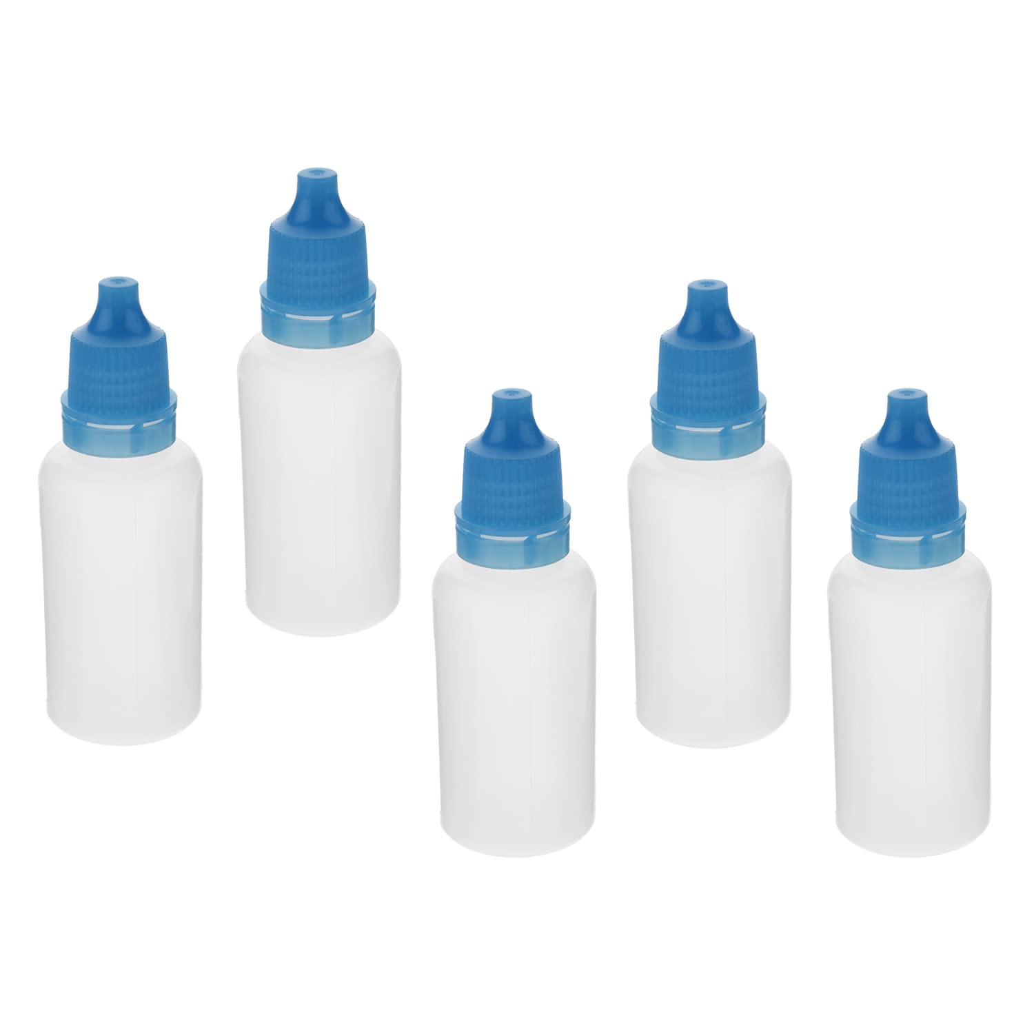 Bettomshin 50Pcs 20ml PE Plastic Squeezable Eye Liquid Dropper Bottles Thin Mouth Lab Reagent Bottle Liquid Sample Seal Sample Storage Translucent Bottle with Blue Cap