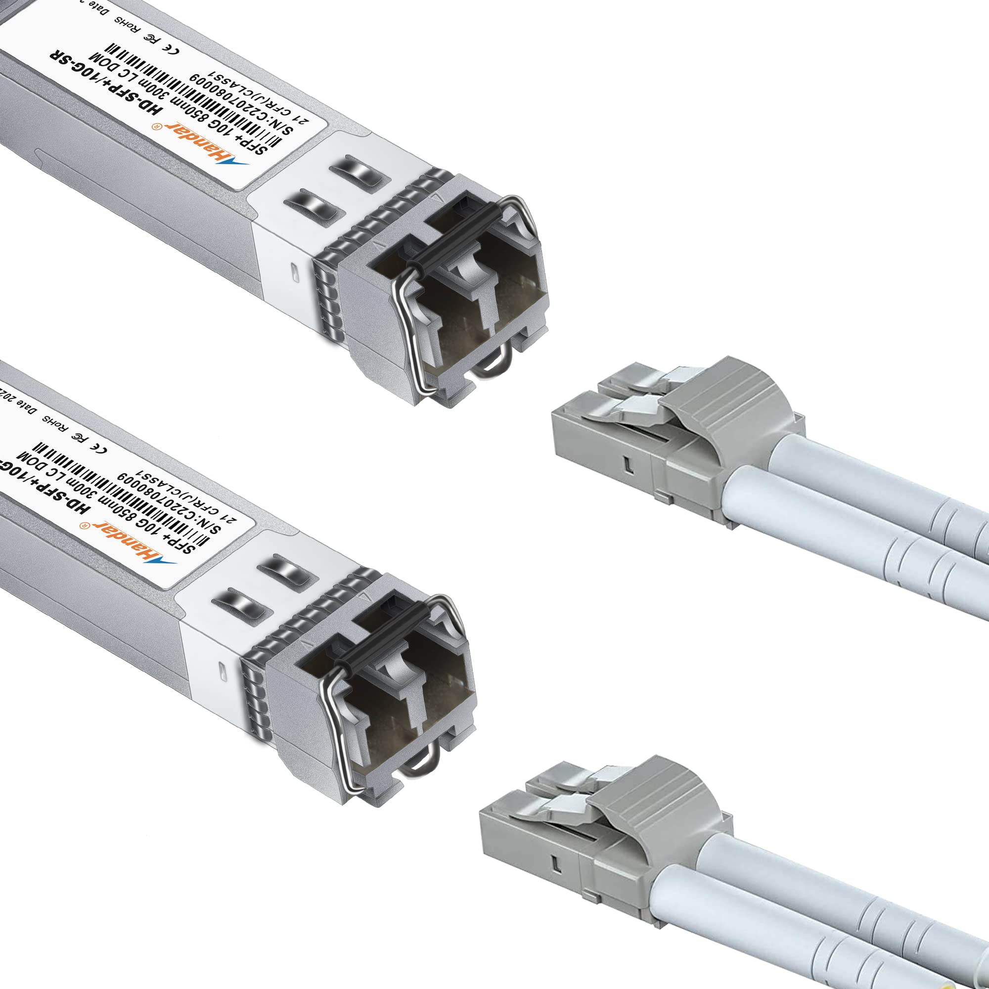10GBase-SR SFP+ Transceiver,Handar 10GB 850nm MMF, Compatible with Cisco Ubiquiti UniFi UF-MM-10G and Other Open switches, 300 Meters, LC