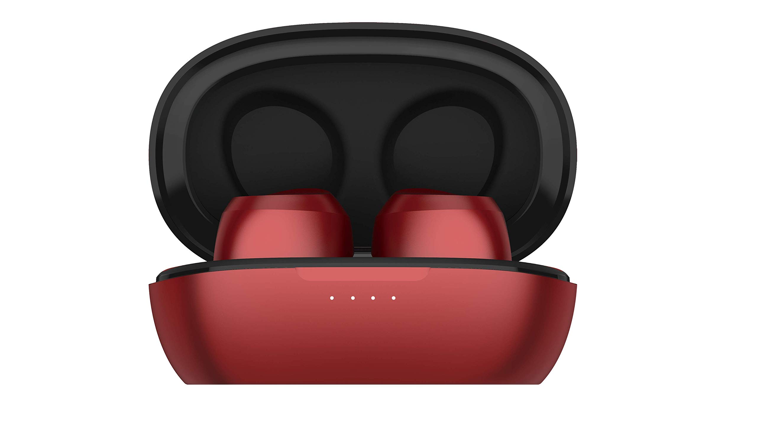 ausounds AU-Stream Hybrid Bluetooth True Wireless Hybrid Active Noise Cancelling Earbuds with Touch Controls, Wireless Charging Case, and Premium Dynamic Drivers, Red