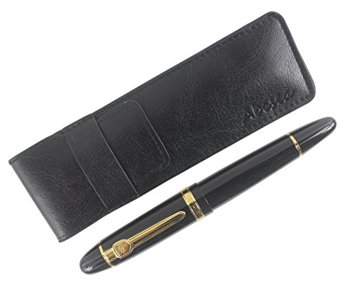 Abcsea 1PCS Heavy Big Rollerball Pen 159 and 10PCS Black Ink Rollerball Pen Refill, Spiral Ballpoint Pen Refills with Cover, Medium Point - Black Pen and Black Spiral Refills (0.5MM)