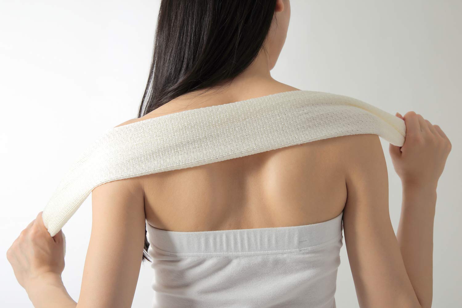 Exfoliating Washcloth [Made in Japan] Shower Back Scrubber, Plant-Based Loofah (Organic Cotton)