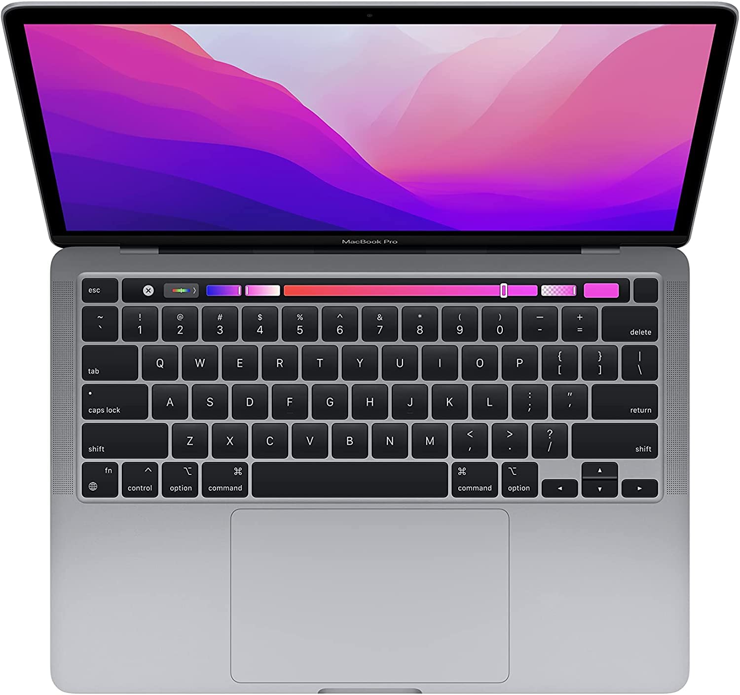 2022 Apple MacBook Pro Laptop with M2 chip: 13” Retina Display, 8GB RAM, 512GB SSD, Touch Bar, Backlit Keyboard, FaceTime HD Camera Space Gray (Renewed)