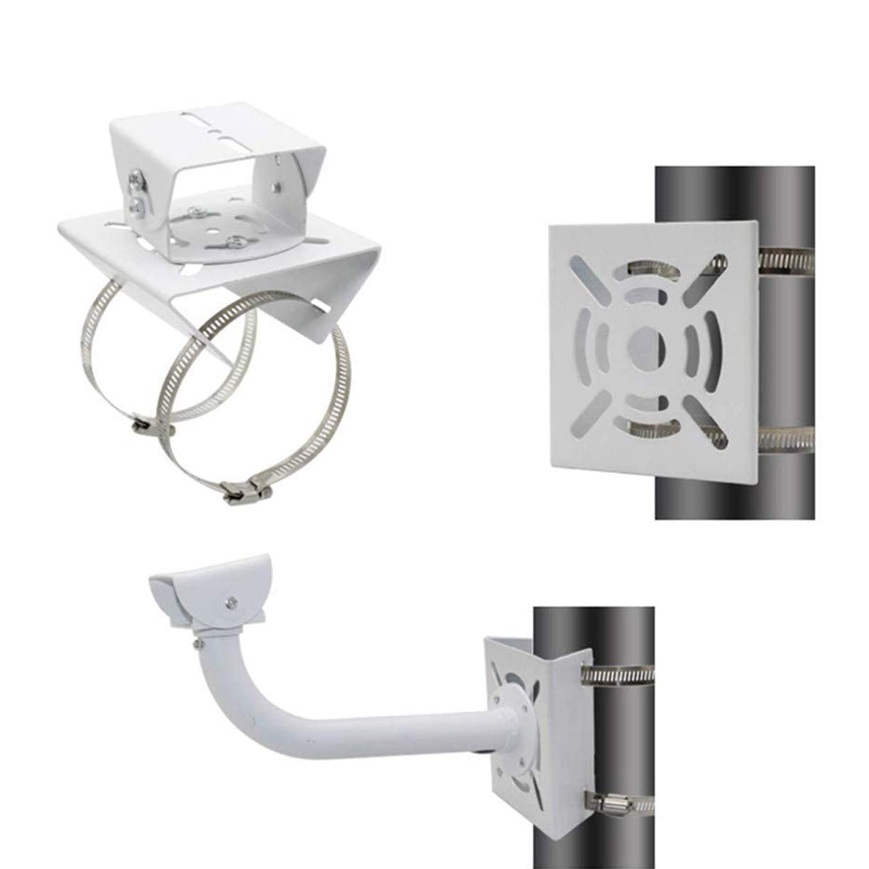 Ares Vision Universal CCTV Camera Metal Pole Mount Junction Bracket (2 Pack) - Durable Camera Pole Mount, Reliable CCTV Pole Mount, Sturdy Pole Mount for CCTV Cameras, Easy Installation