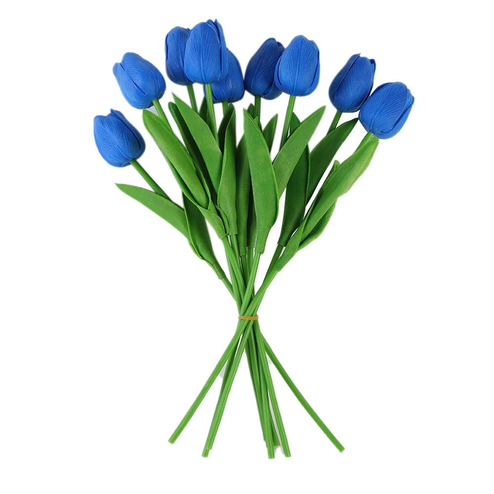 10PCS Artificial Flowers Bend Randomly PU Plastic Tulip Artificial Flowers Real Touch Silk Flower for Wedding Bridal Party Home Holidays Garden Birthday Office Décor DIY