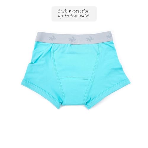 CONNI Kids Training Boxer Pants Soft Shorts Reusable Toddler Potty Training Underwear Waterproof Easy Pull Up Youth Incontinence Aqua Sizes 10-12