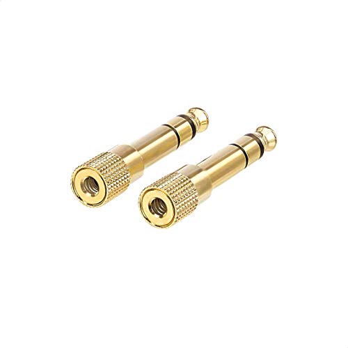 Amazon Basics Gold Plated 6.35mm 1/4 Male to 3.5mm 1/8 Female Stereo Headphone Adapter - 2-Pack
