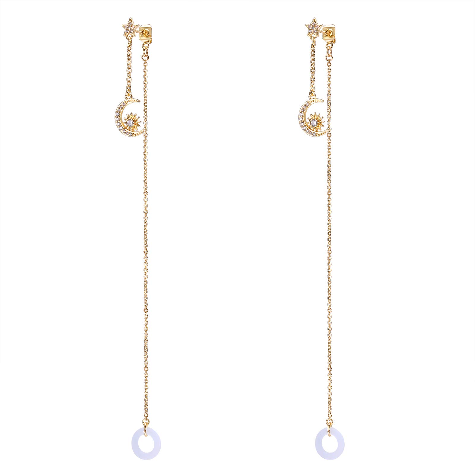 AoedeJ Anti-lost Holder Earrings for AirPods 14K Gold Plated Wireless Earbuds Earrings Dangle Earring Wireless Earphone Holder Strap Compatible with AirPods Pro 1 & 2 (Ear Stud-1)