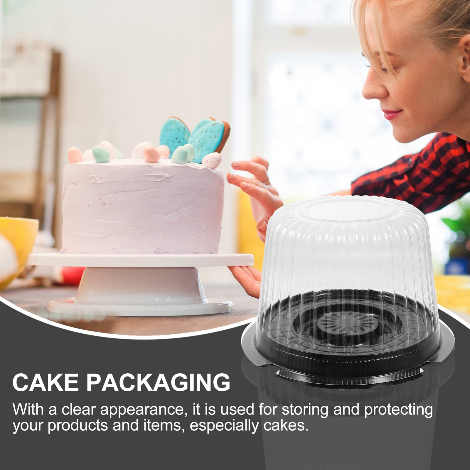 10Pcs cake box cookies container Cake transporter holder pound cake cheesecake holder cake carriers for transport mini cake containers with lids muffin Dessert the pet shipping box