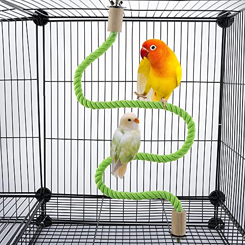 2 Pcs Bird Hemp Rope Perch Swing, Parrot Standing Stick Comfy Perches Birds Climbing Bendable Standing Stick (31.5" and 21.6")